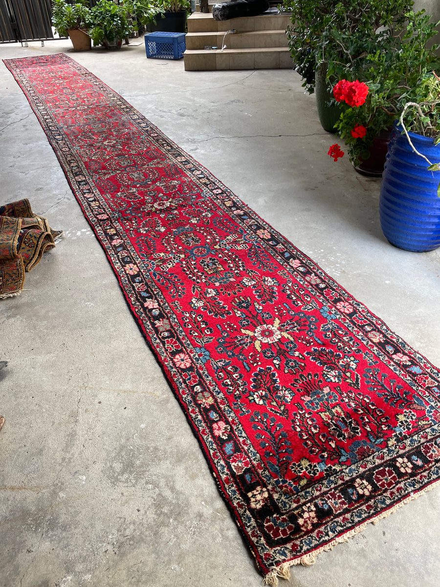 Extra Long Runner Rug / Skinny & Long Rug for Hallway / 24 Foot Vintag ...