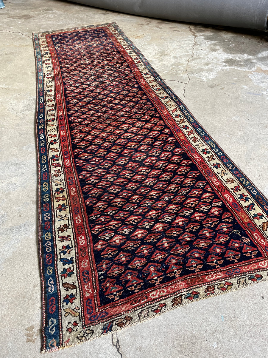Antique Persian Camel Runner / 12 Foot Persian Rug Runner – Blue ...