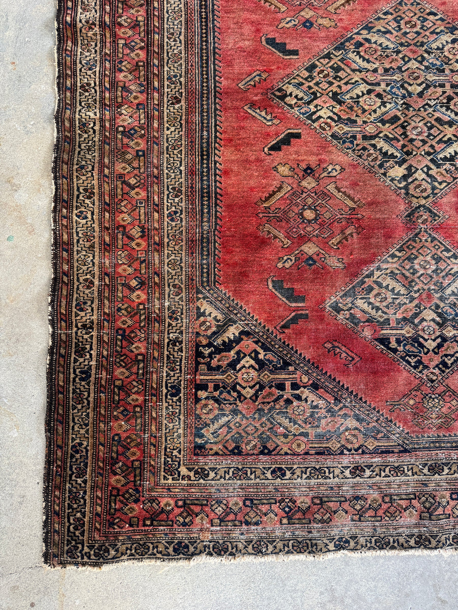 5x6 Square Antique Persian Afshar Rug #4195-C – Blue Parakeet Rugs