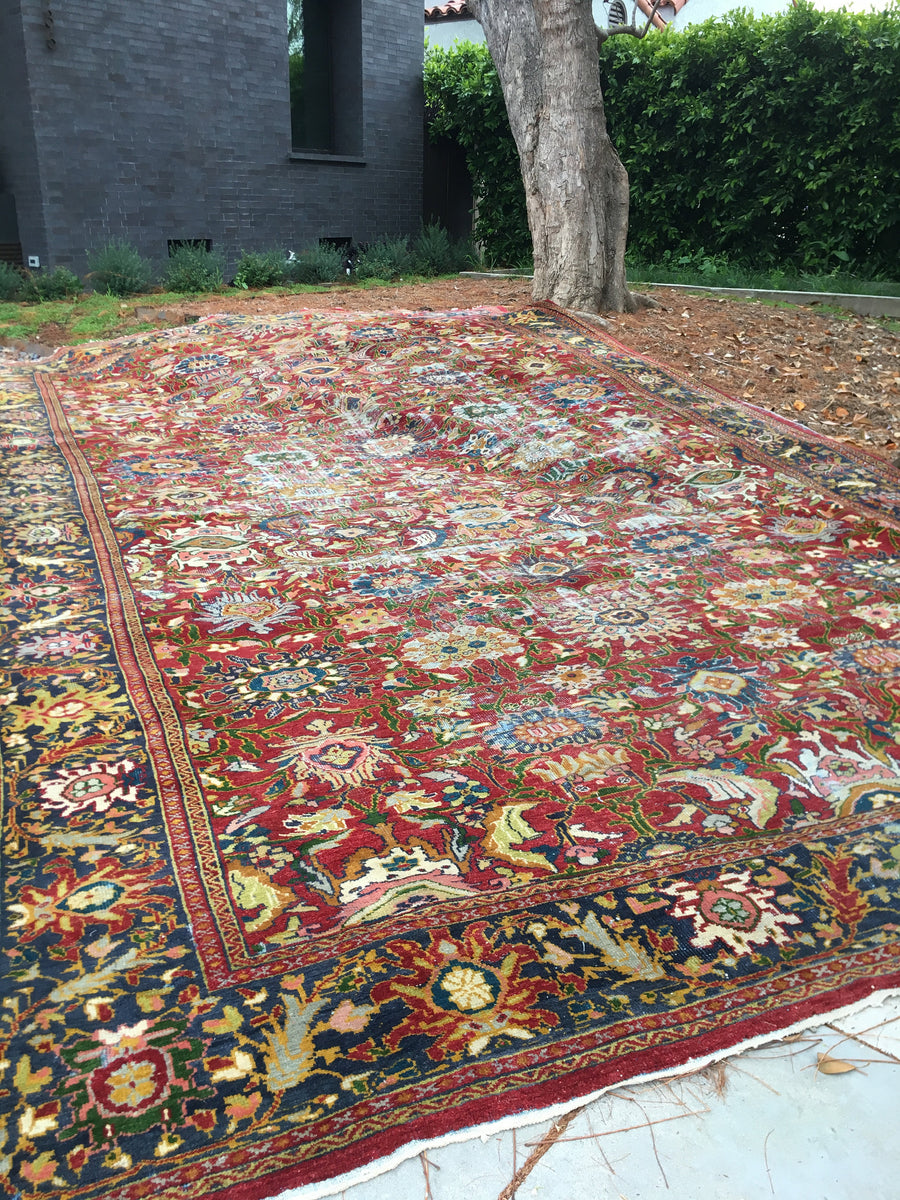 12'8 x 20'4 Antique Oversize Large Mahal Rug / 12x20 Large Antique Rug ...
