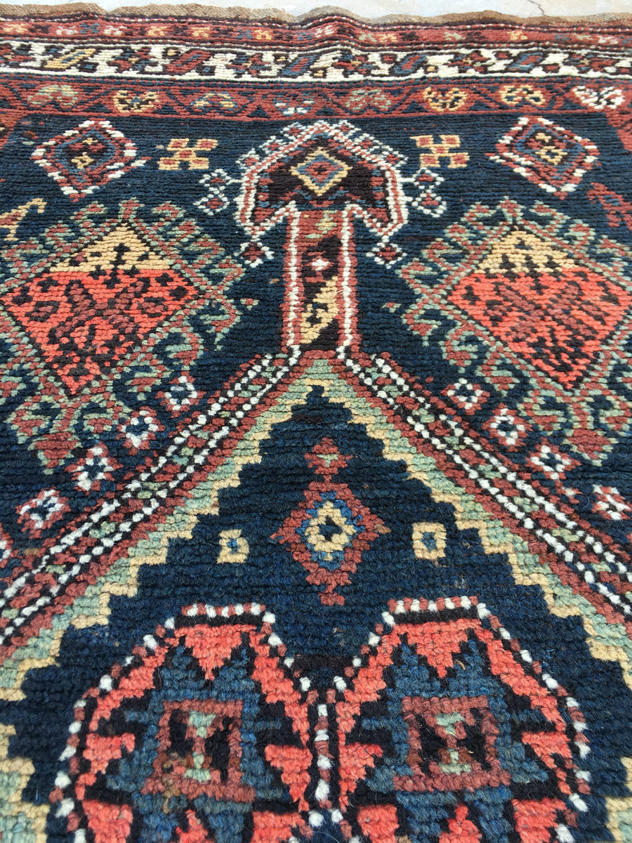 3’4 x 10’9 Antique Kurdish Runner / Kurdistan rug (#937ML) – Blue ...