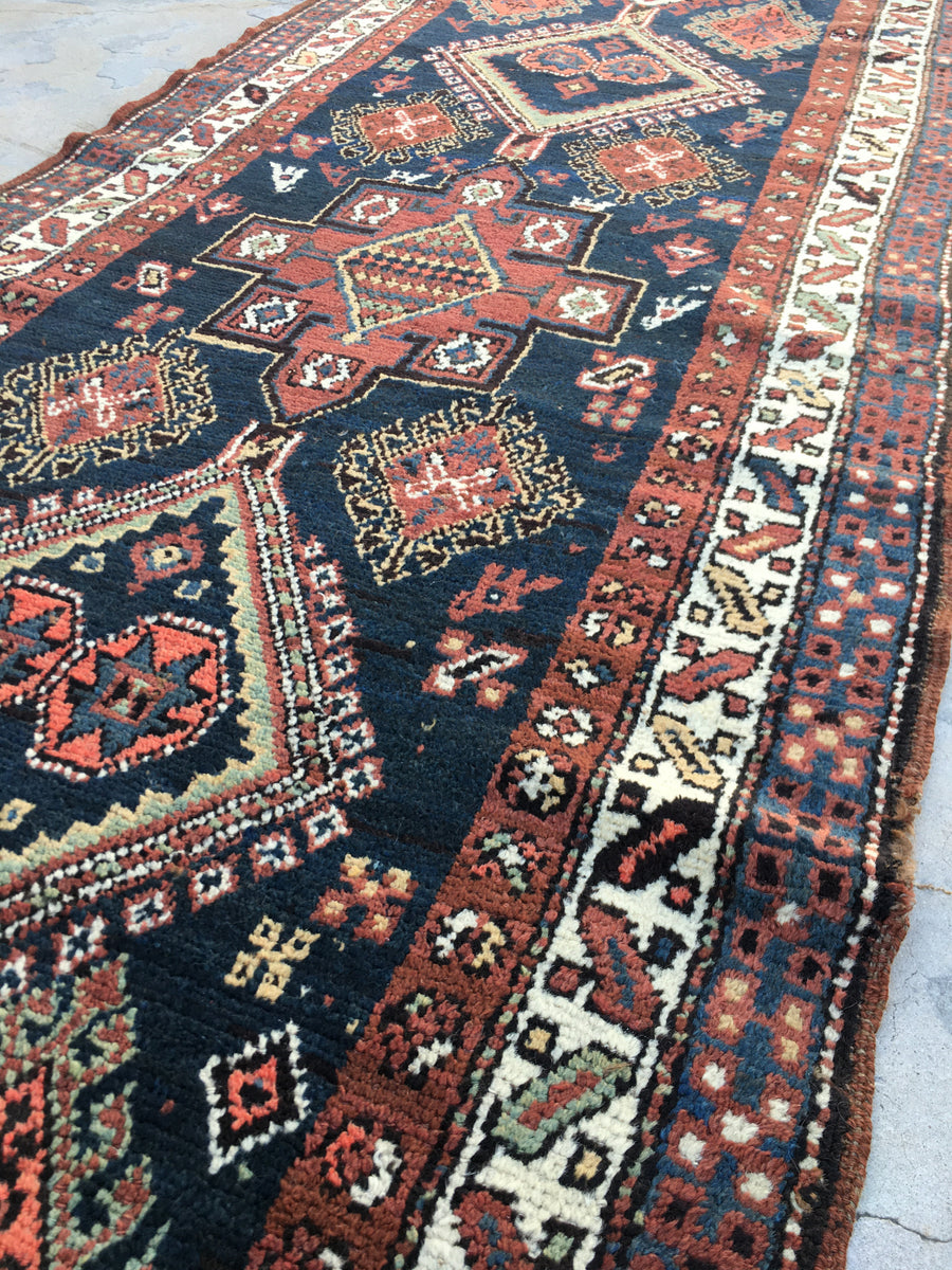 3’4 x 10’9 Antique Kurdish Runner / Kurdistan rug (#937ML) – Blue ...