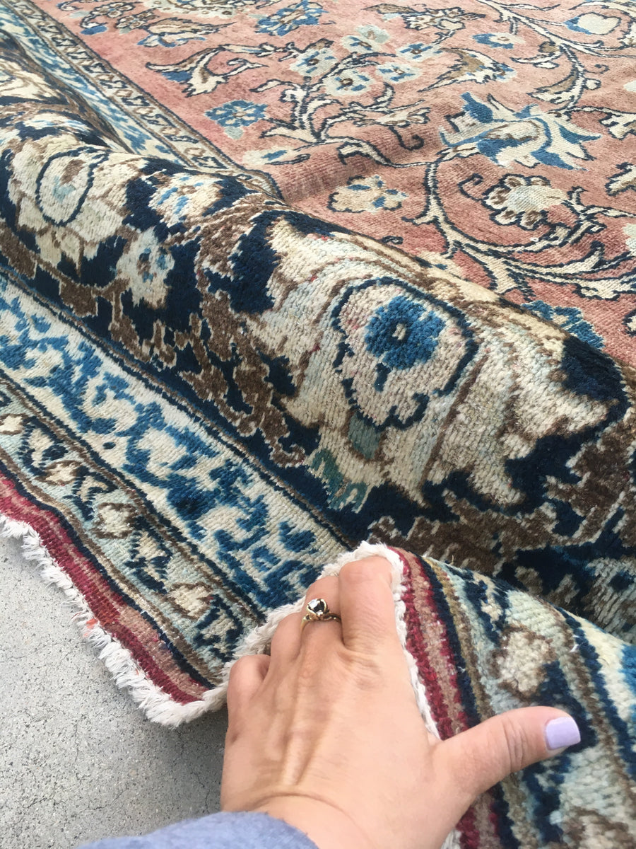 10x14 antique Persian Yazd Rug (#1027) – Blue Parakeet Rugs